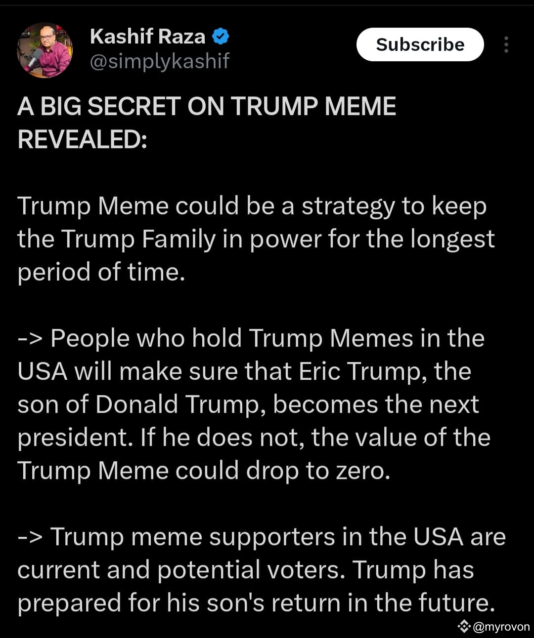 A Big Secret Behind $TRUMP Meme Unveiled: The Trump Meme | myrovon on ...