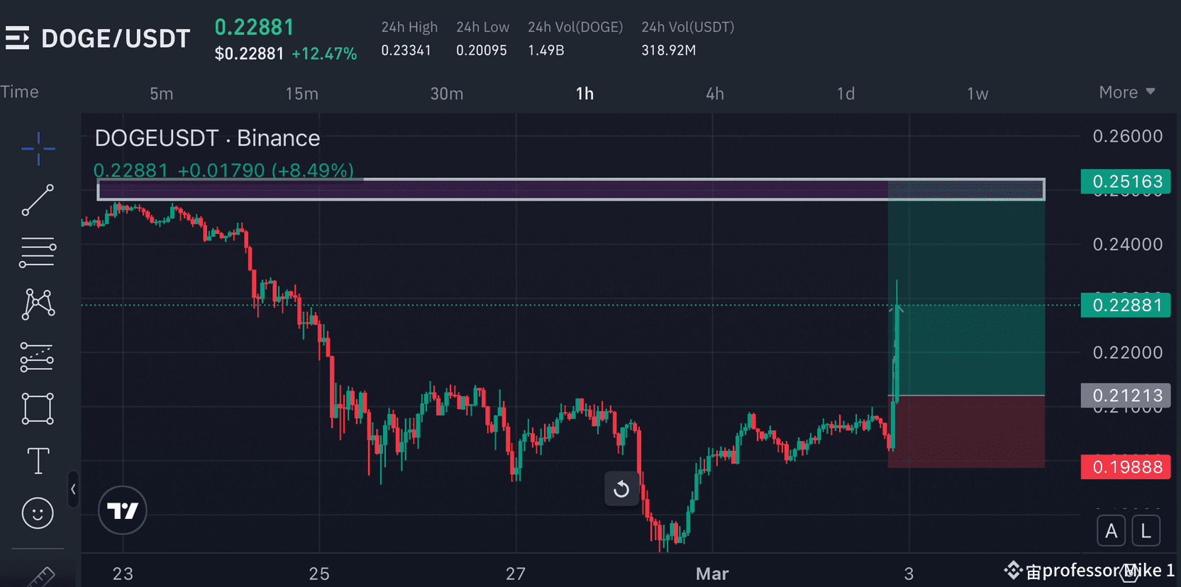$DOGE /USDT: Bull Run Confirmed!🔥💯 Dogecoin has surged by | Professor Mike Official on Binance ...