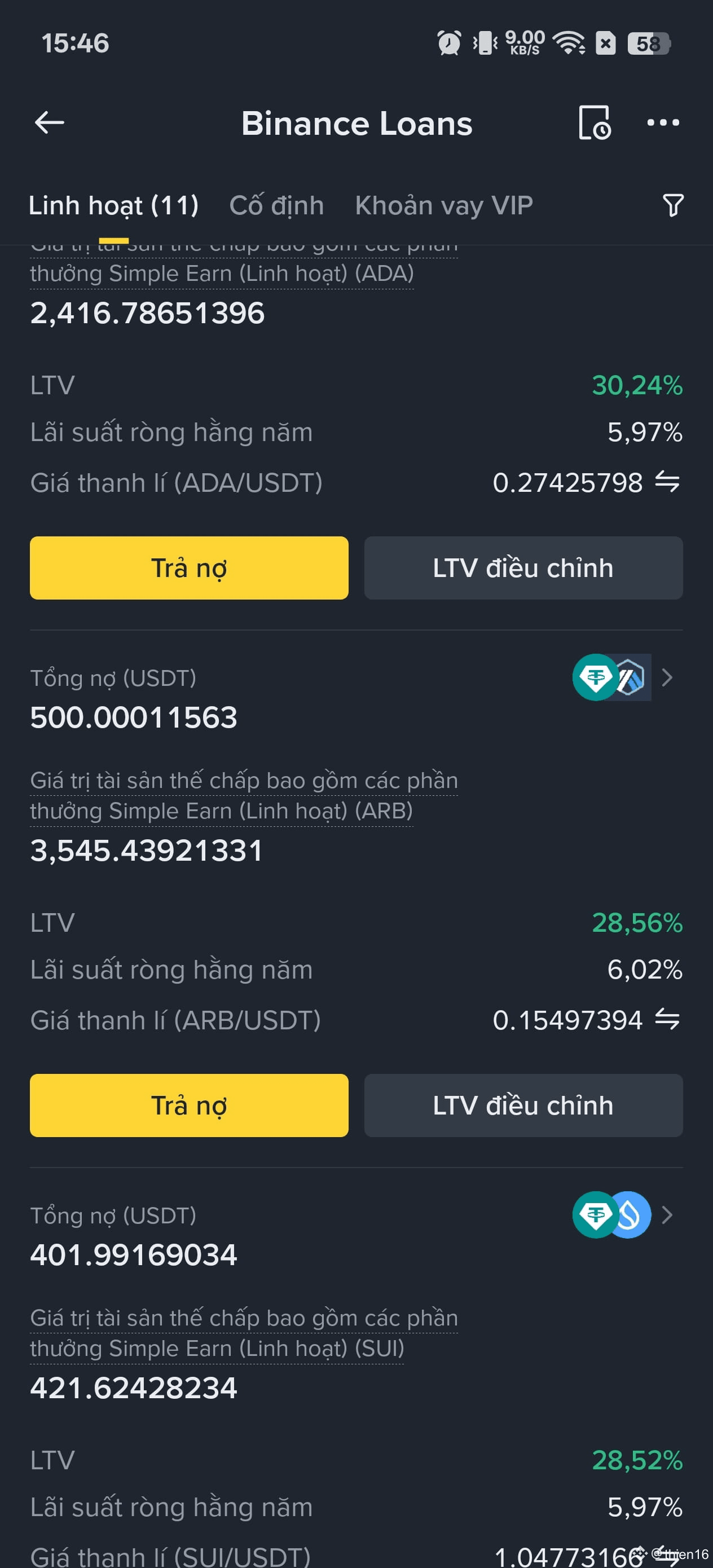 11 loans on my Binance were liquidated if I didn't repay the | thien16 ...