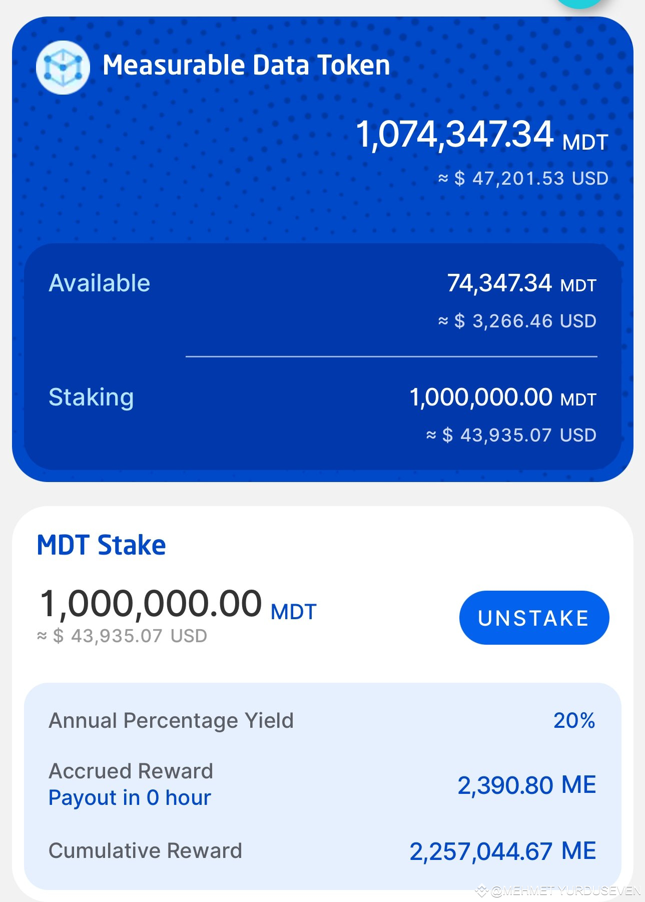Stake your $MDT tokens via @TheRewardMe app, unlock Infinit | MEHMET ...