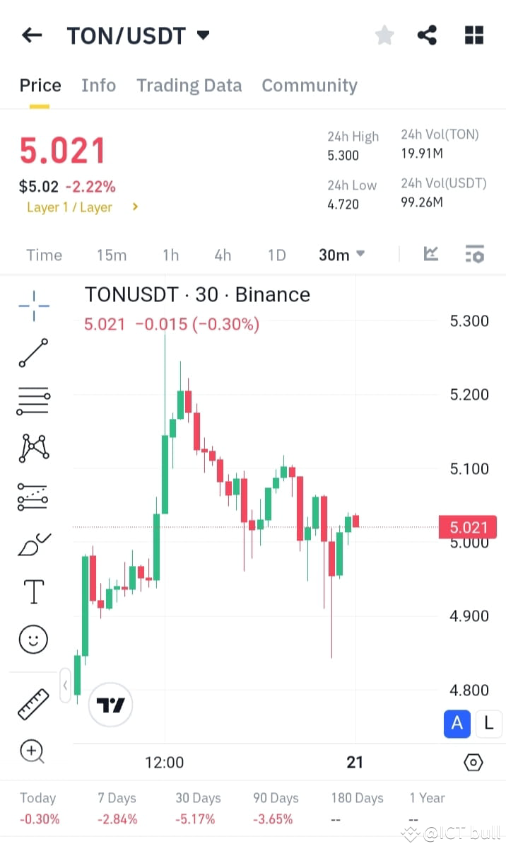 $TON /USDT Spot Trade - Bullish Rebound Expected! Entry Ran | ICT bull on Binance Square