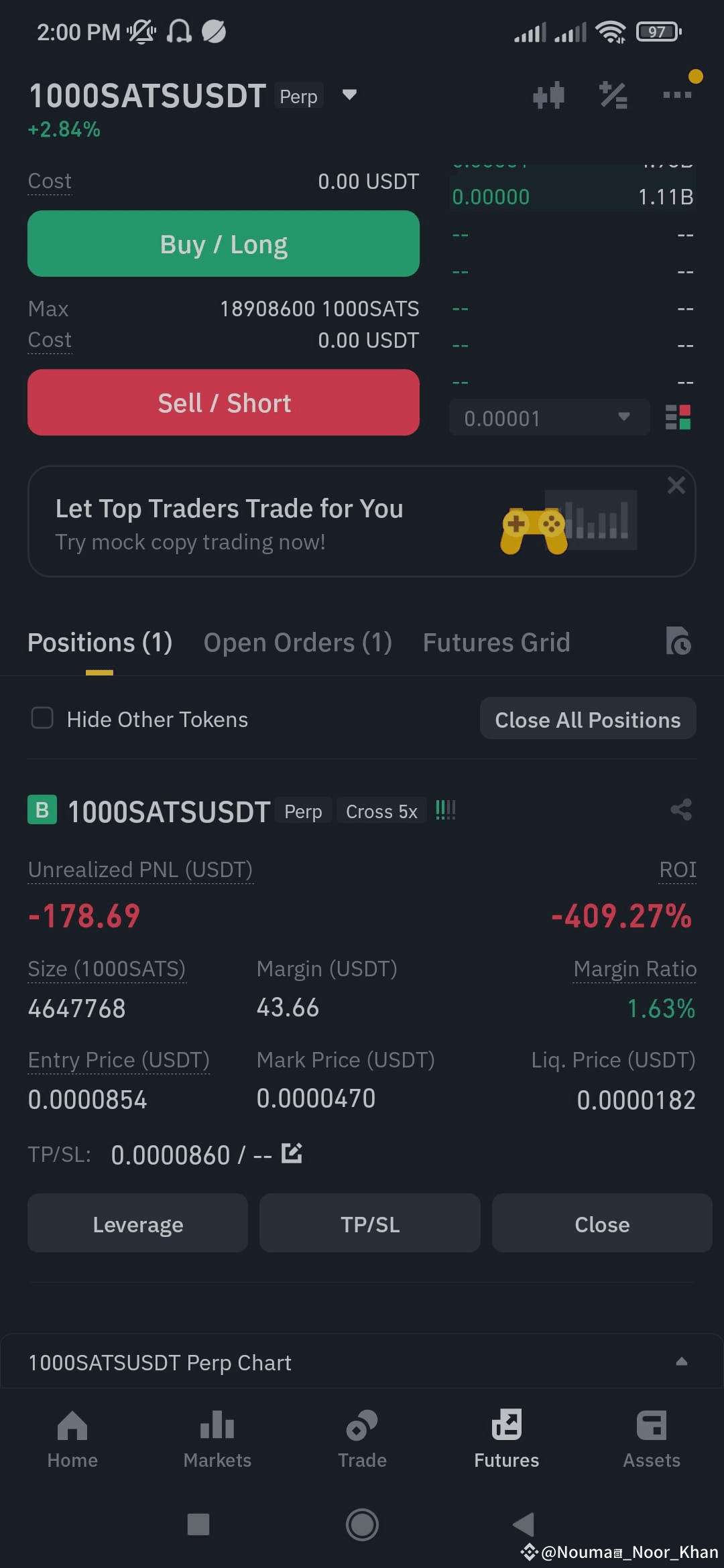 Will this Sats USDT coin go up? Close or Hold? | Nouman_Noor_Khan on ...