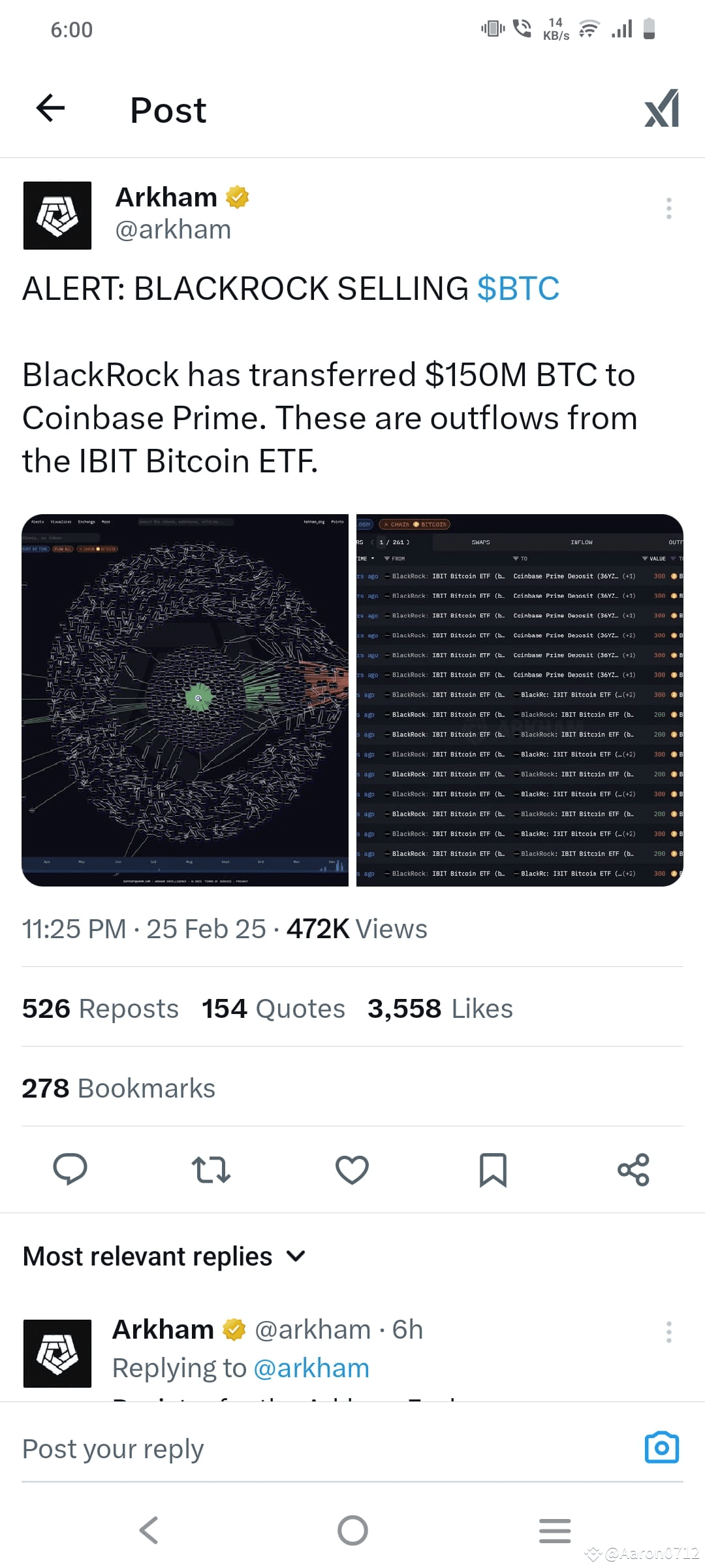 BlackRock selling $BTC !? | Aaron0712 on Binance Square