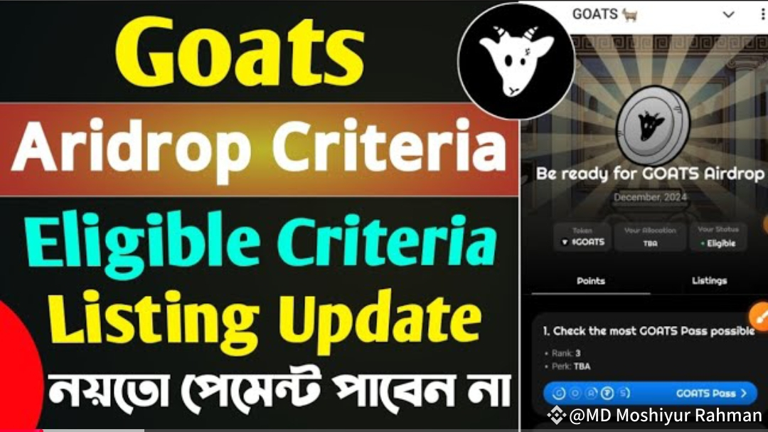 Goats Airdrop Criteria & Payment Update | Article News Crypto on Binance Square