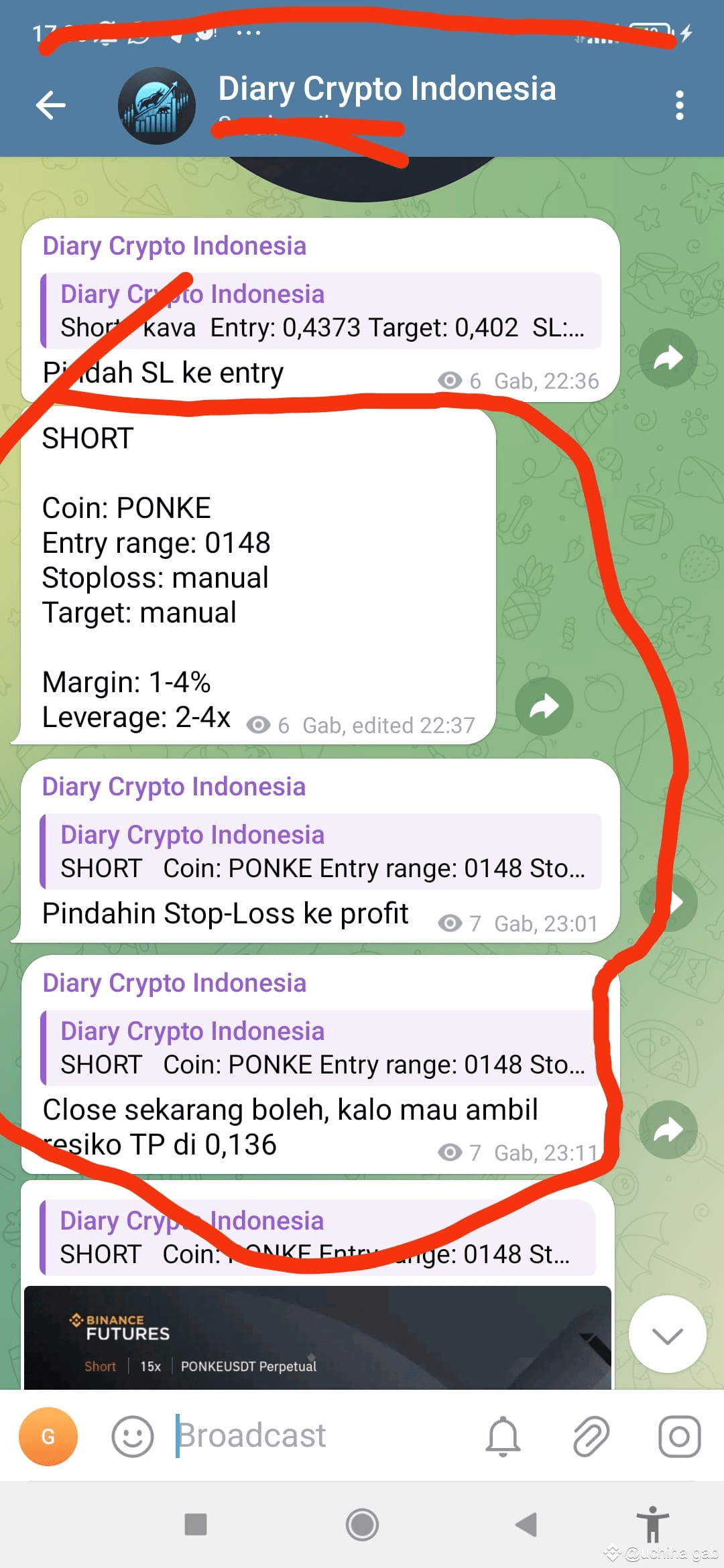 $ponke is down 6% from entry. 6% without leverage. thankful! | uchiha gab on Binance Square