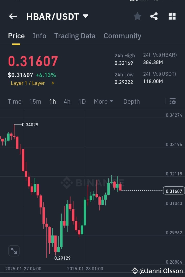 $HBAR /USDT - Bullish Rebound, Resistance Ahead 🚀 $HBAR/ | Janni Olsson on Binance Square