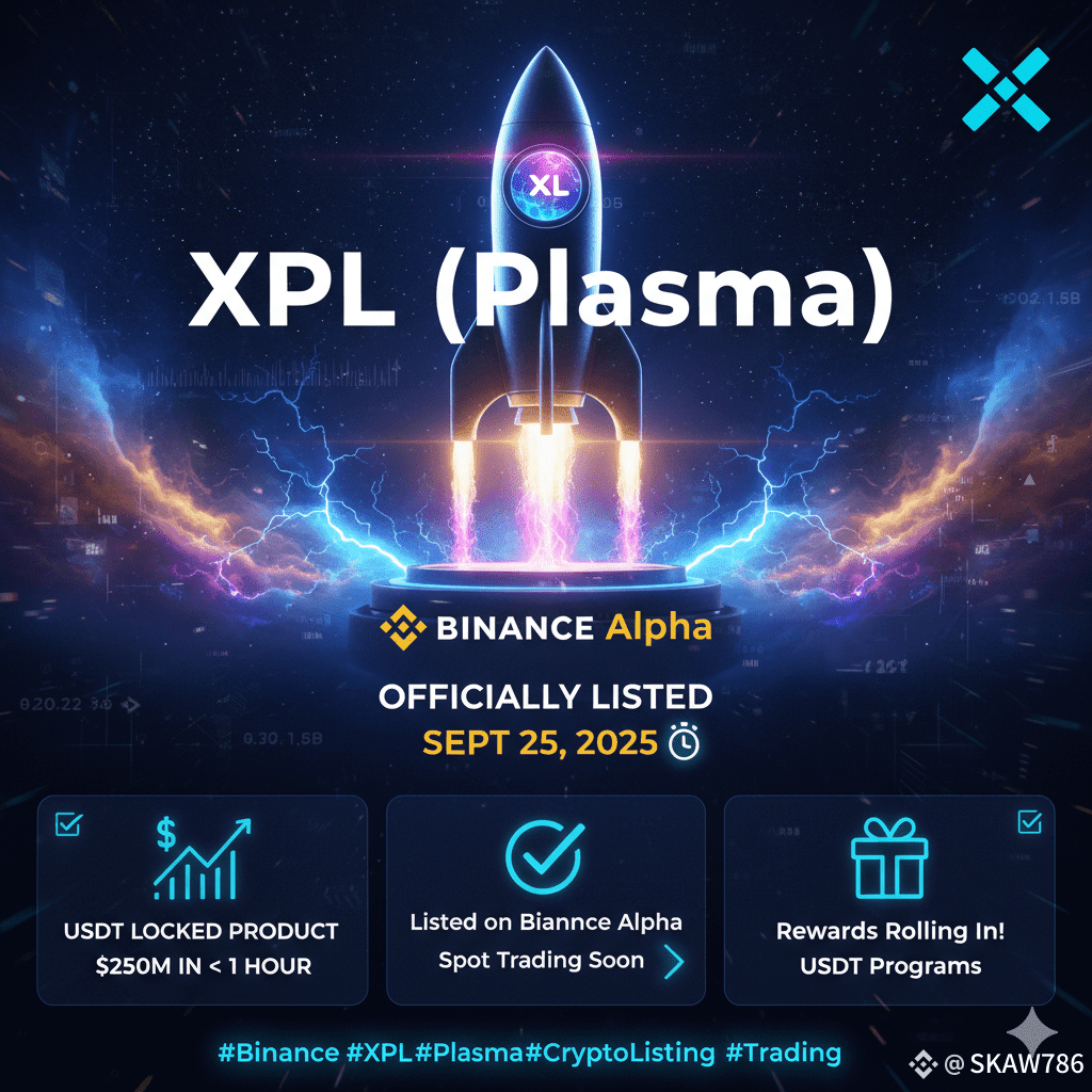 🚀 $XPL (Plasma) Joins Binance! 🔥 Big news! Plasma ($XPL | SKAW786 on ...