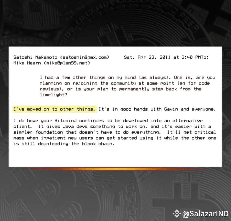 "14 YEARS AGO TODAY, SATOSHI NAKAMOTO LEFT HIS FINAL MESSAGE | SalazarIND on Binance Square