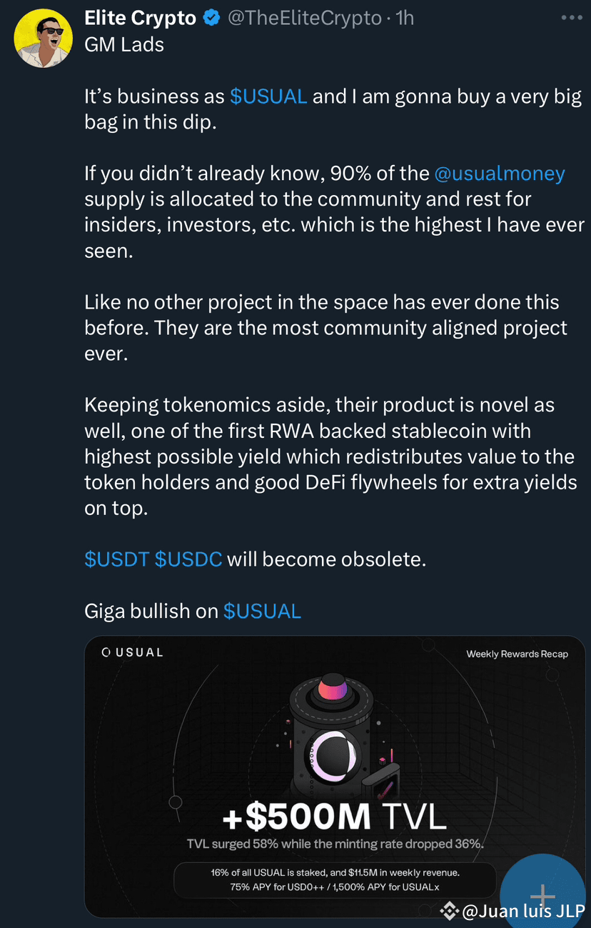 $USUAL A good insight about USUAL and why you should buy now | Juan luis JLP on Binance Square
