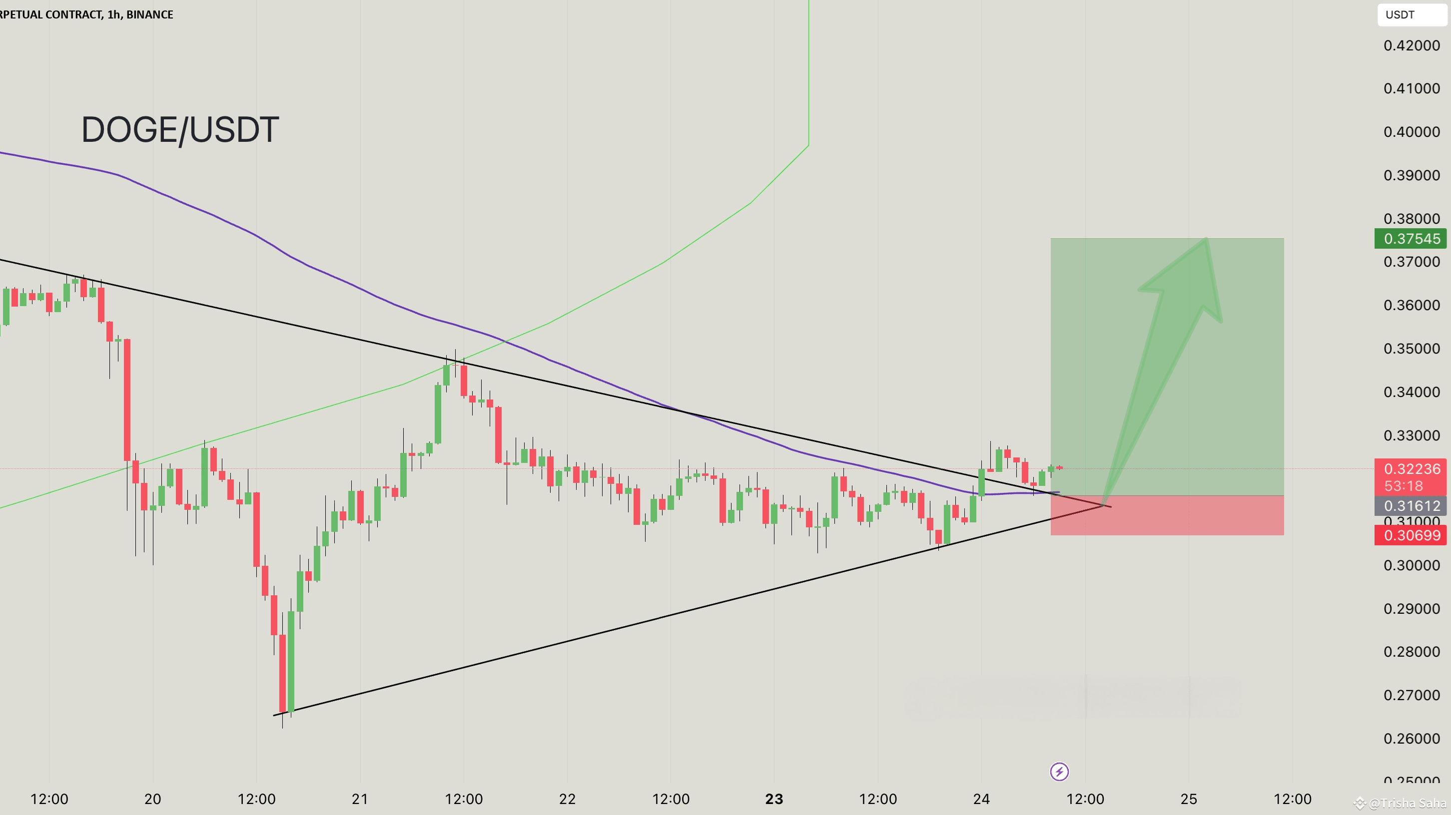 DOGE/USDT Chart Analysis and Trade Setup💥🚀 | Trisha Saha on Binance Square