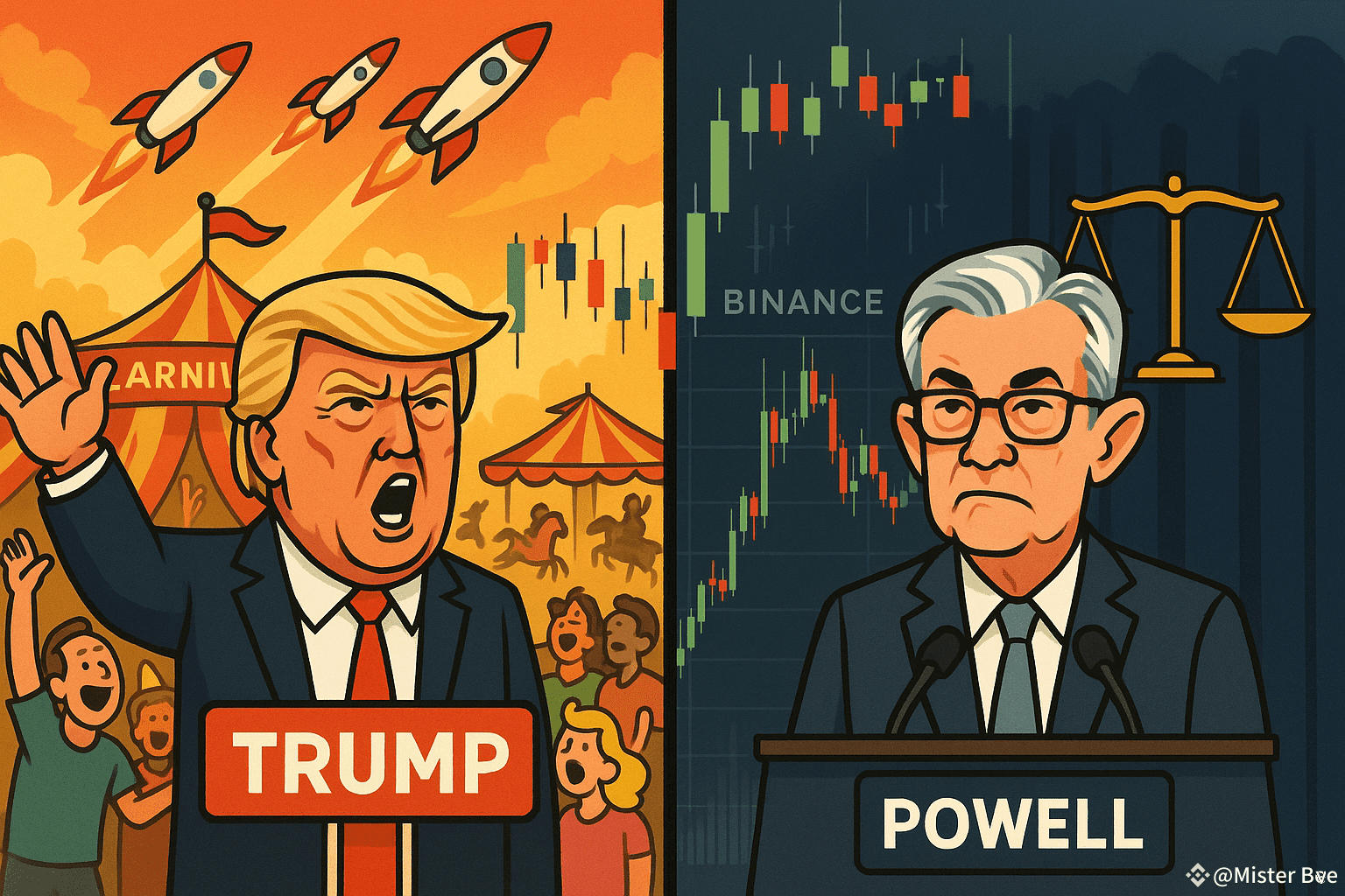 #TrumpVsPowell TRUMP vs. POWELL : Meme Coins Meet Policy Po | Mister ...