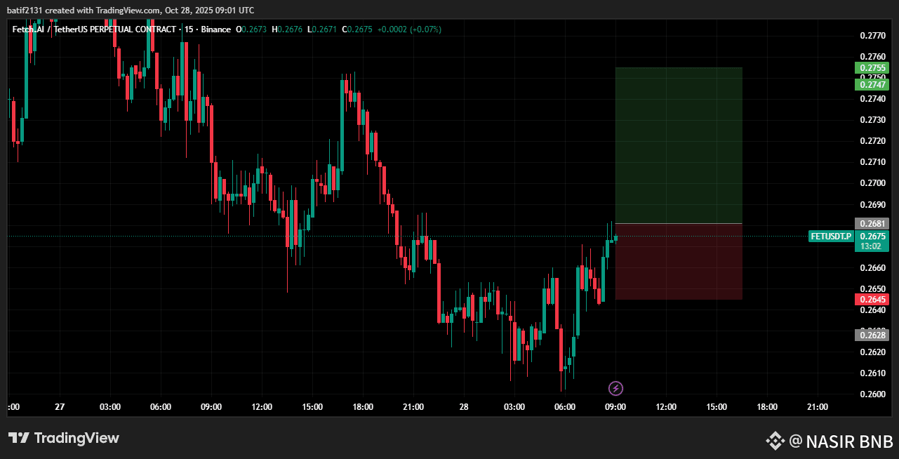 $FET / USDT – LONG TRADE SETUP Trade Bias: Bullish | NASIR BNB on Binance Square