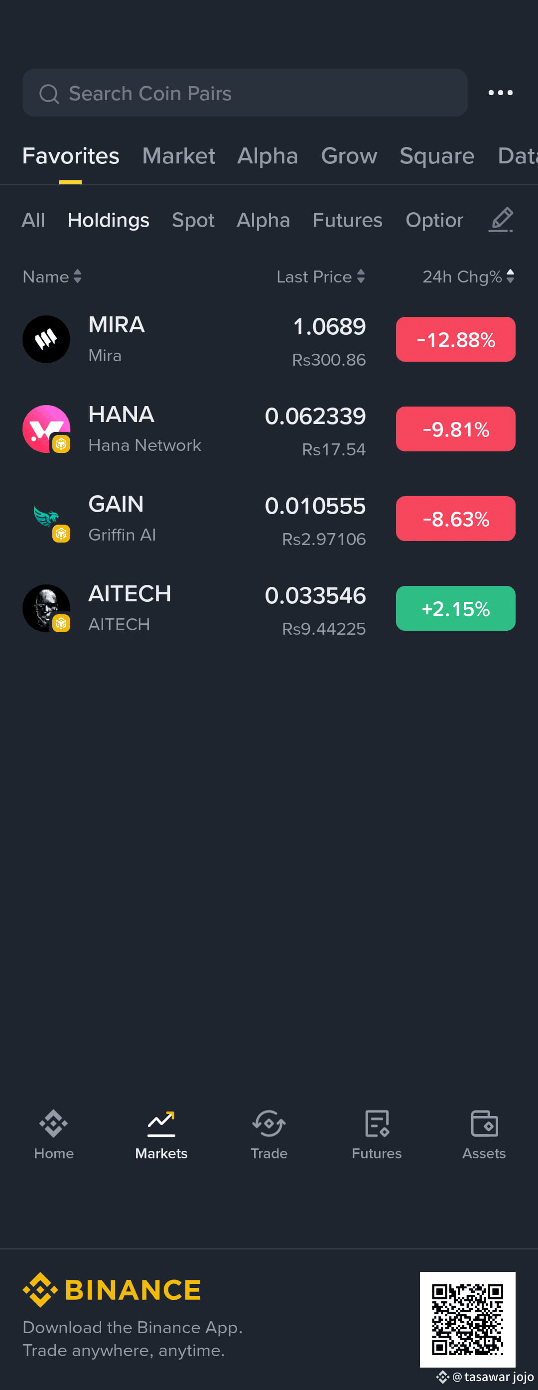 my all holding coins are in loss$HANA $GAIN $MIRA . wish me | tasawar ...