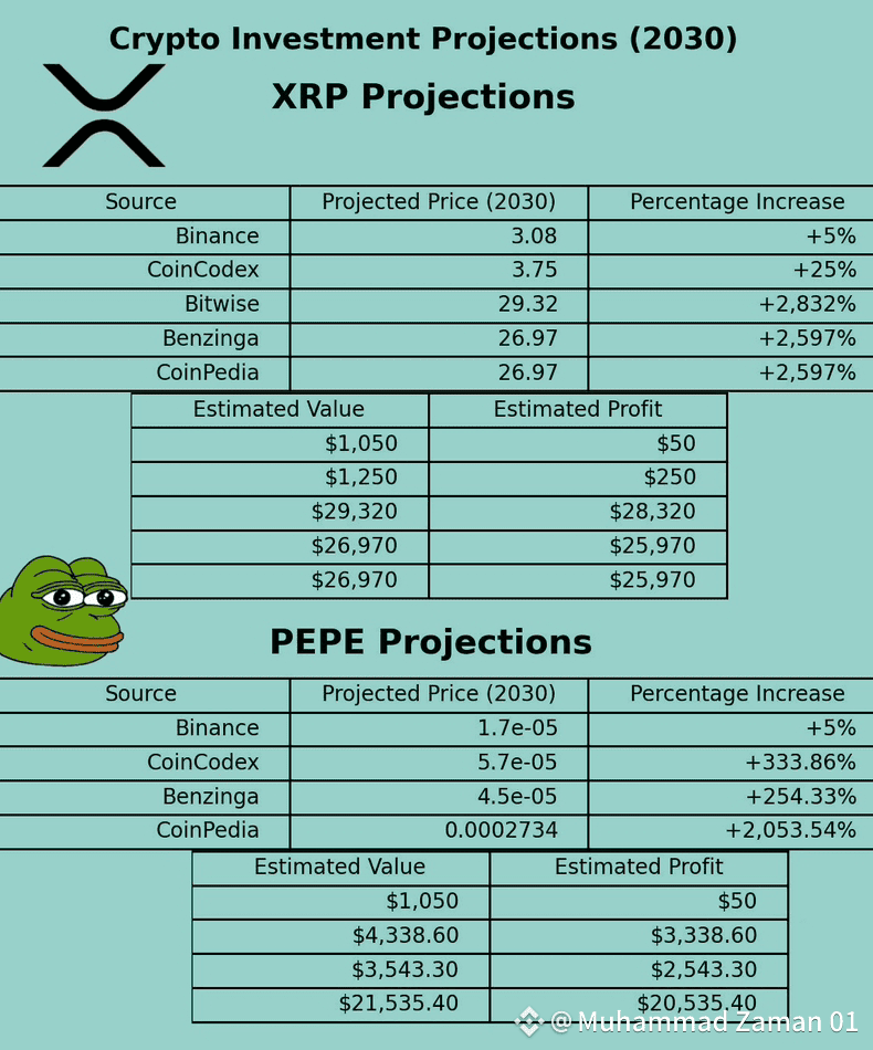 🚨 What if you invested $1,000 in $PEPE and $XRP — then for | Muhammad Zaman 01 on Binance Square