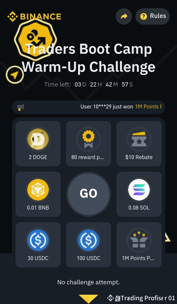 🚀 Binance Traders Boot Camp: Warm-Up Challenge LIVE! 🔥 ⏳ | Trading Profiser 01 on Binance Square