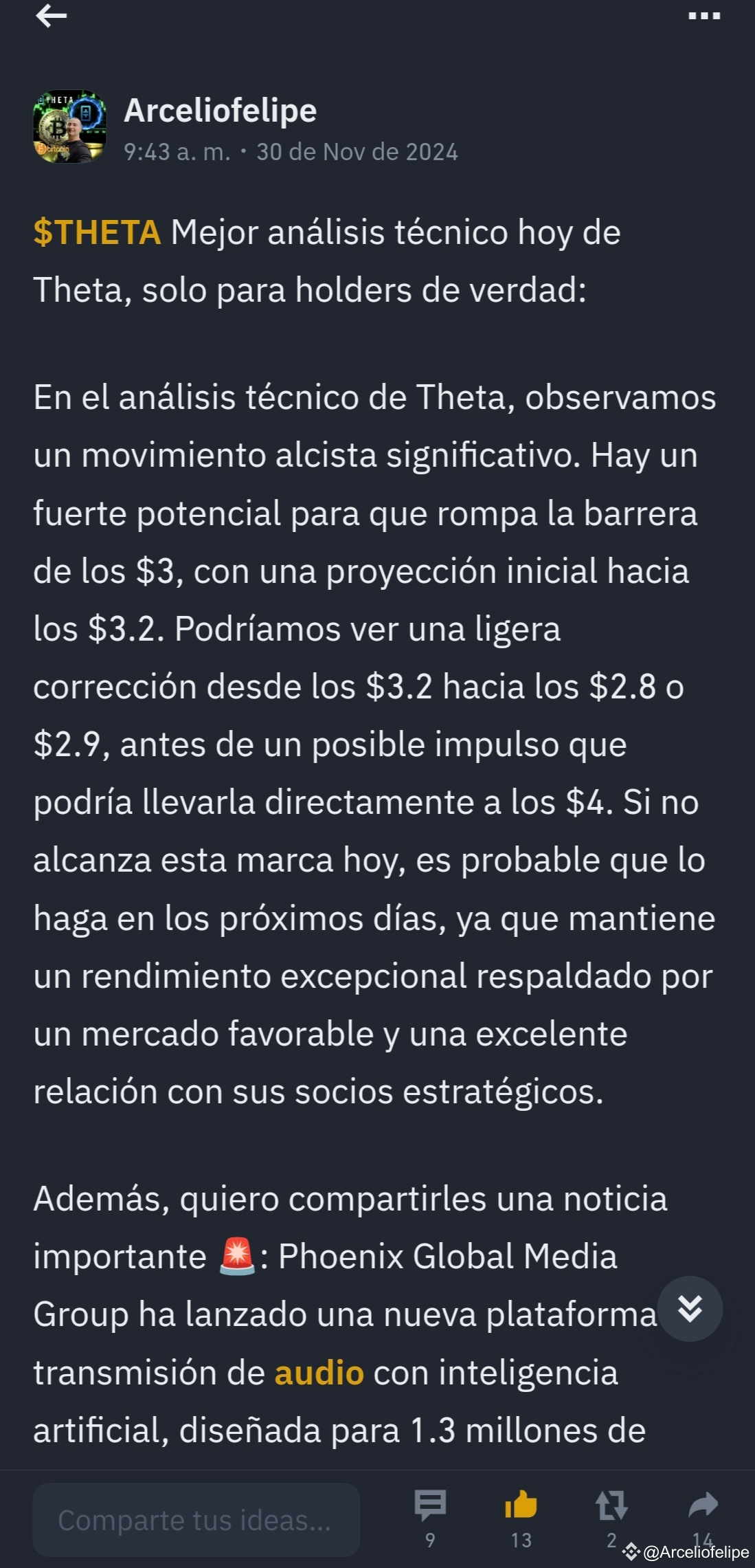 $THETA Technical Analysis of Theta Network: Perspectives and | Arceliofelipe on Binance Square